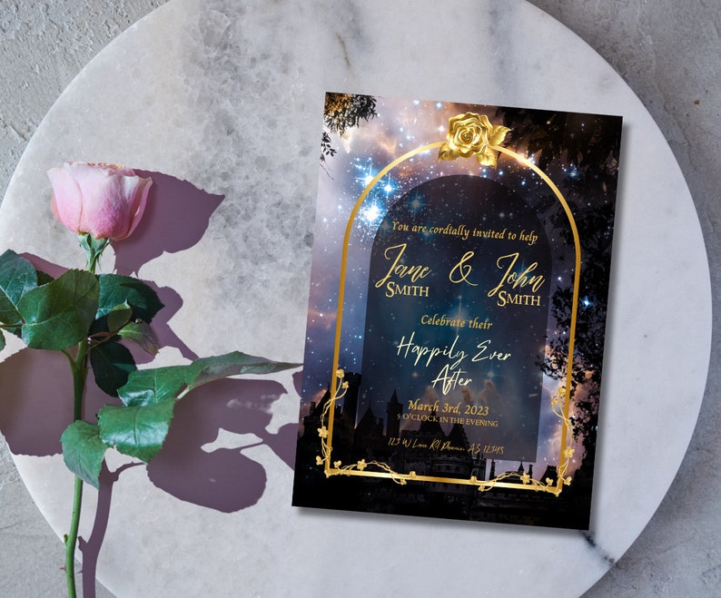 Fantasy Wedding Invitation Bundle, Magical Wedding, Customizable ...