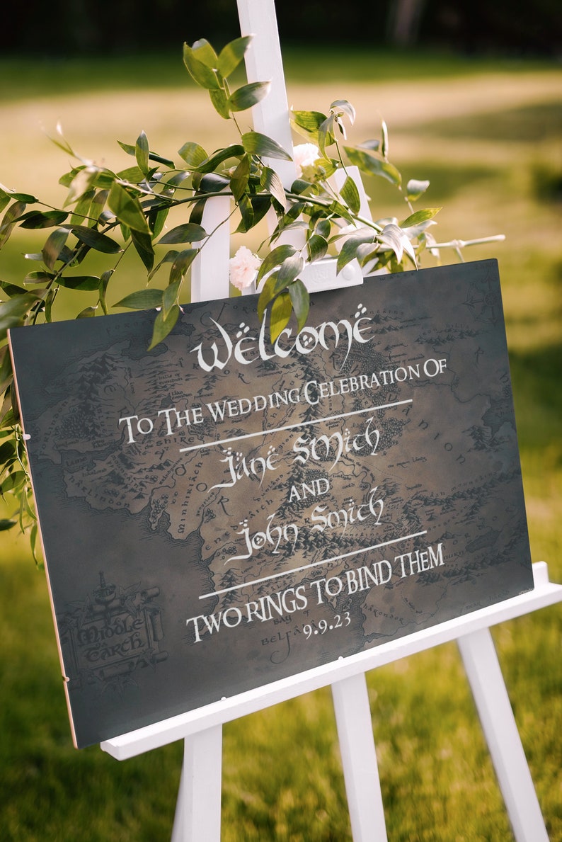 Lord of the Rings Wedding Welcome Sign, Middle Earth Wedding, Welcome ...