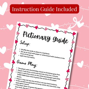 Valentine's Day Pictionary Game - Digital Download for Family, Office ...