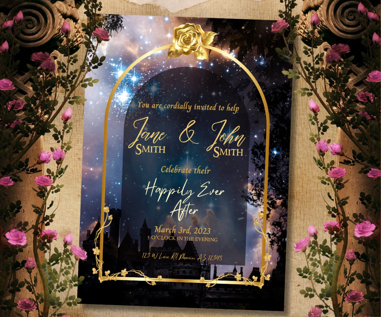 Fantasy Wedding Invitation Bundle, Magical Wedding, Customizable ...