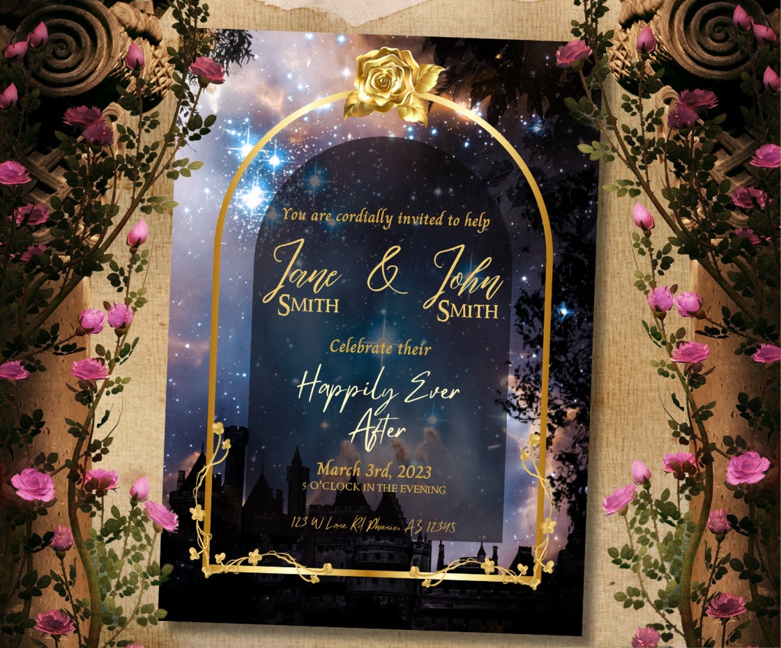 Fantasy Wedding Invitation Bundle, Magical Wedding, Customizable ...