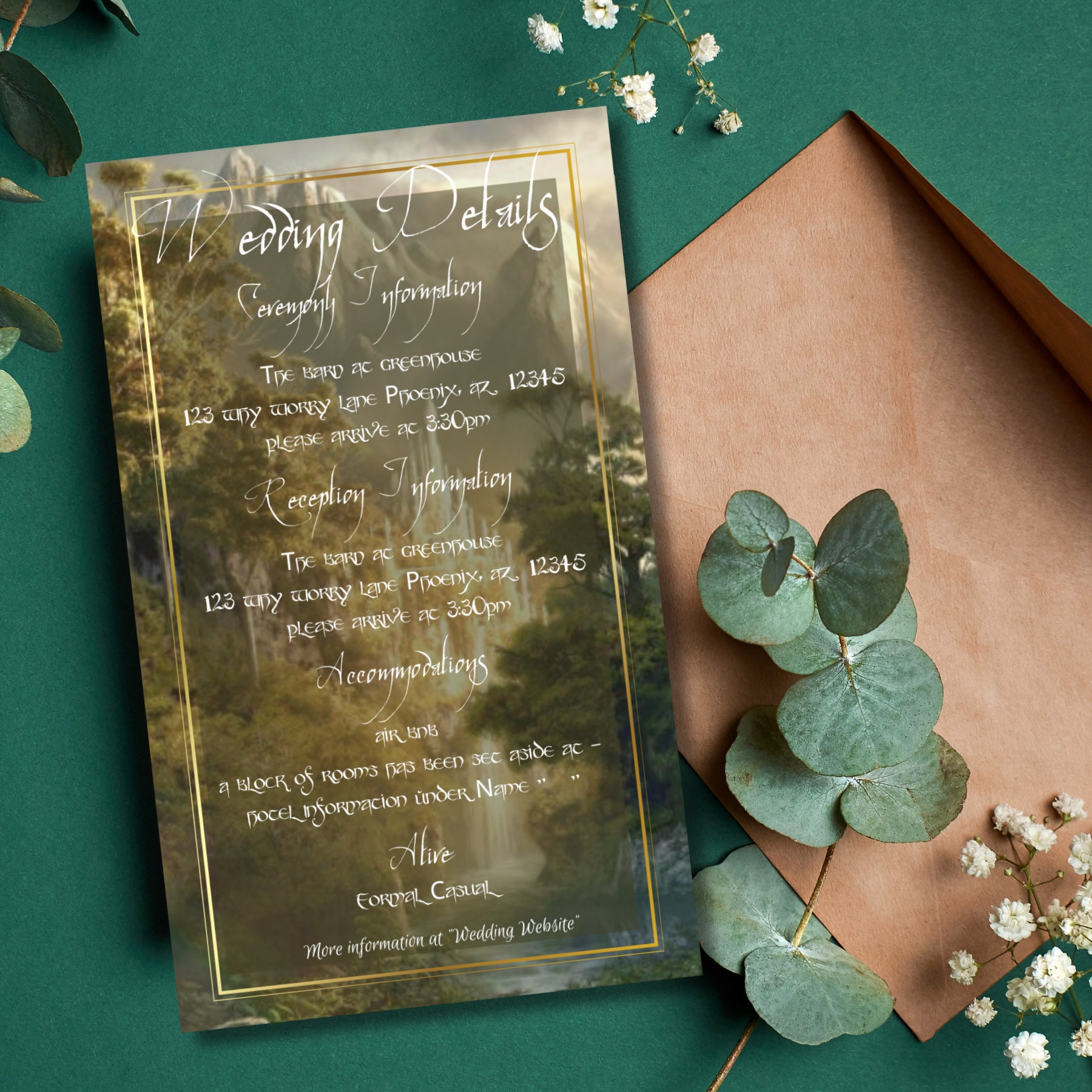 Lord of the Rings Wedding Invitation Bundle - Etsy