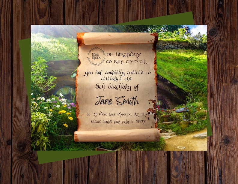 Lord of the Rings Birthday Invitation, Digital Download, Customizable ...