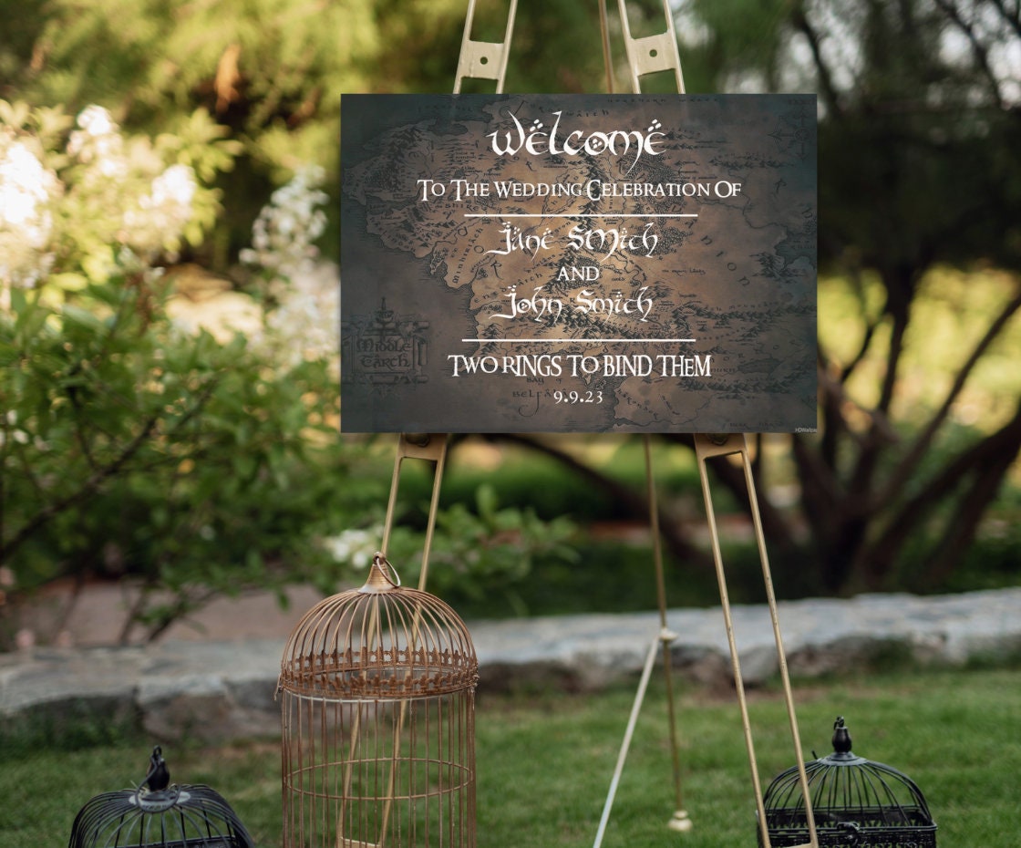 Lord of the Rings Wedding Welcome Sign, Middle Earth Wedding, Welcome ...