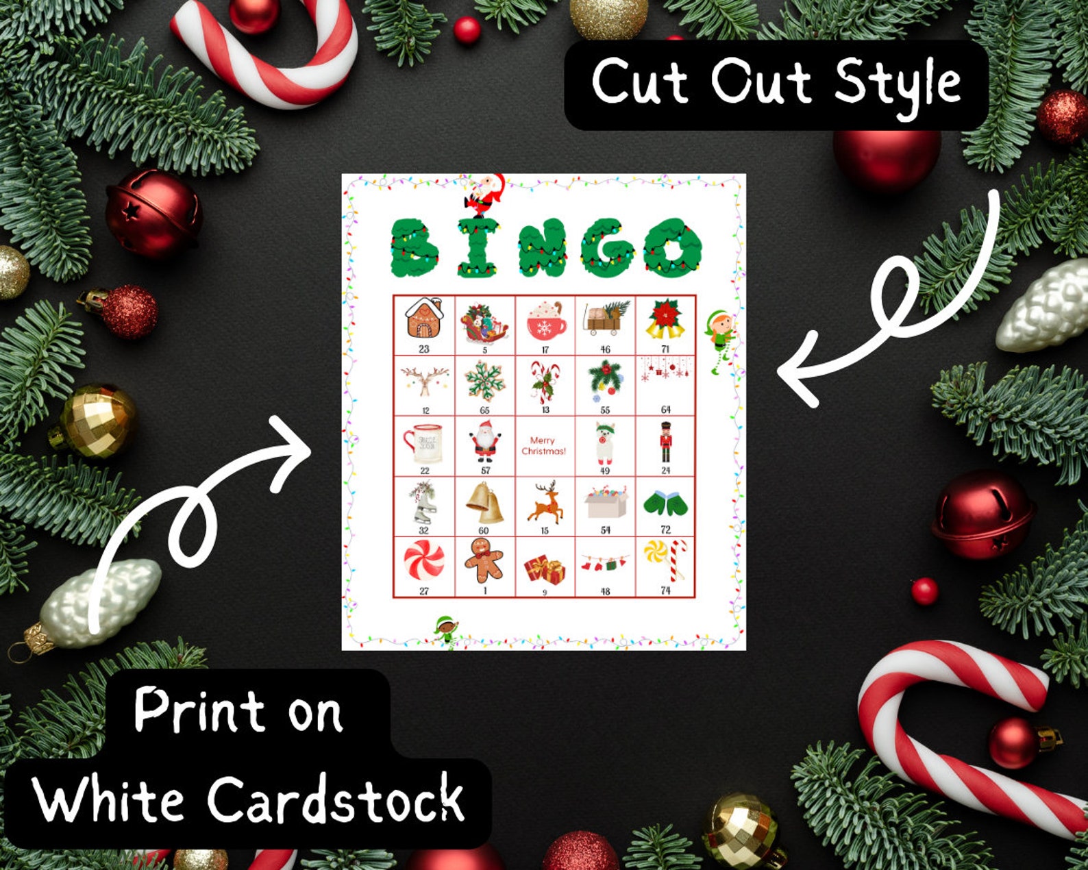 40 Christmas Bingo Cards, Printable Christmas Bingo, Christmas Family ...