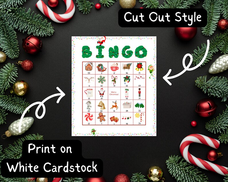 40 Christmas Bingo Cards, Printable Christmas Bingo, Christmas Family ...