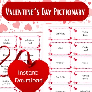 Valentine's Day Pictionary Game - Digital Download for Family, Office ...