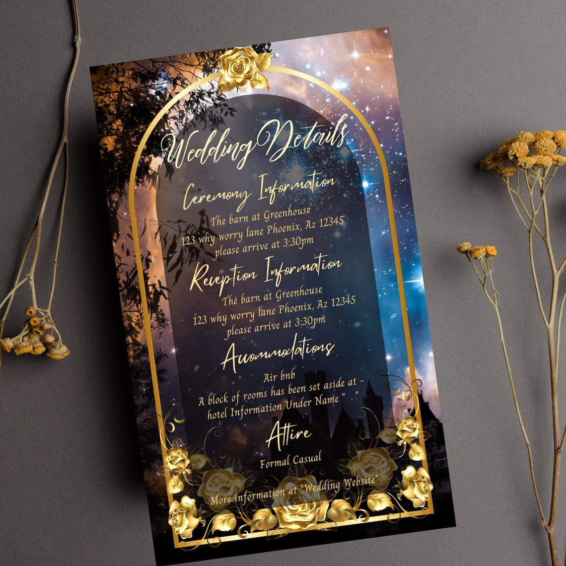 Fantasy Wedding Invitation Bundle, Magical Wedding, Customizable ...