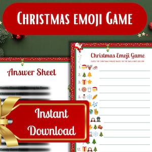 Christmas Emoji Pictionary, Christmas Printable Party Games, Christmas ...