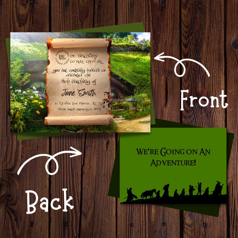 Lord of the Rings Birthday Invitation, Digital Download, Customizable ...