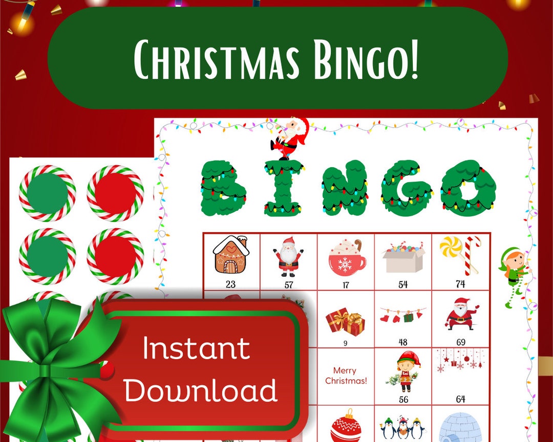 40 Christmas Bingo Cards, Printable Christmas Bingo, Christmas Family ...