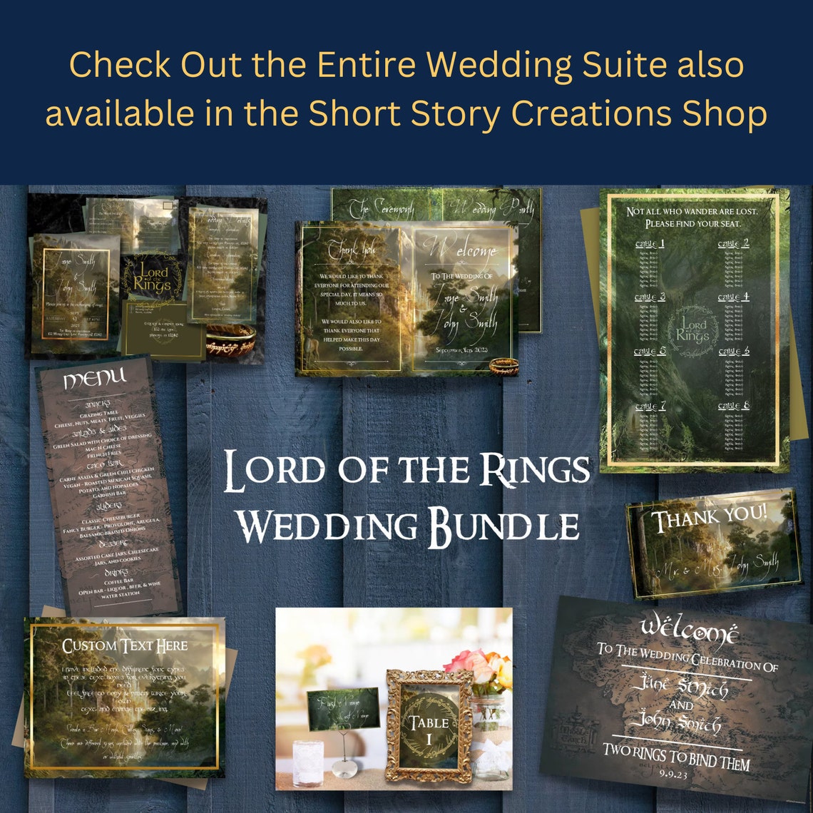 Lord of the Rings Wedding Invitation Bundle - Etsy