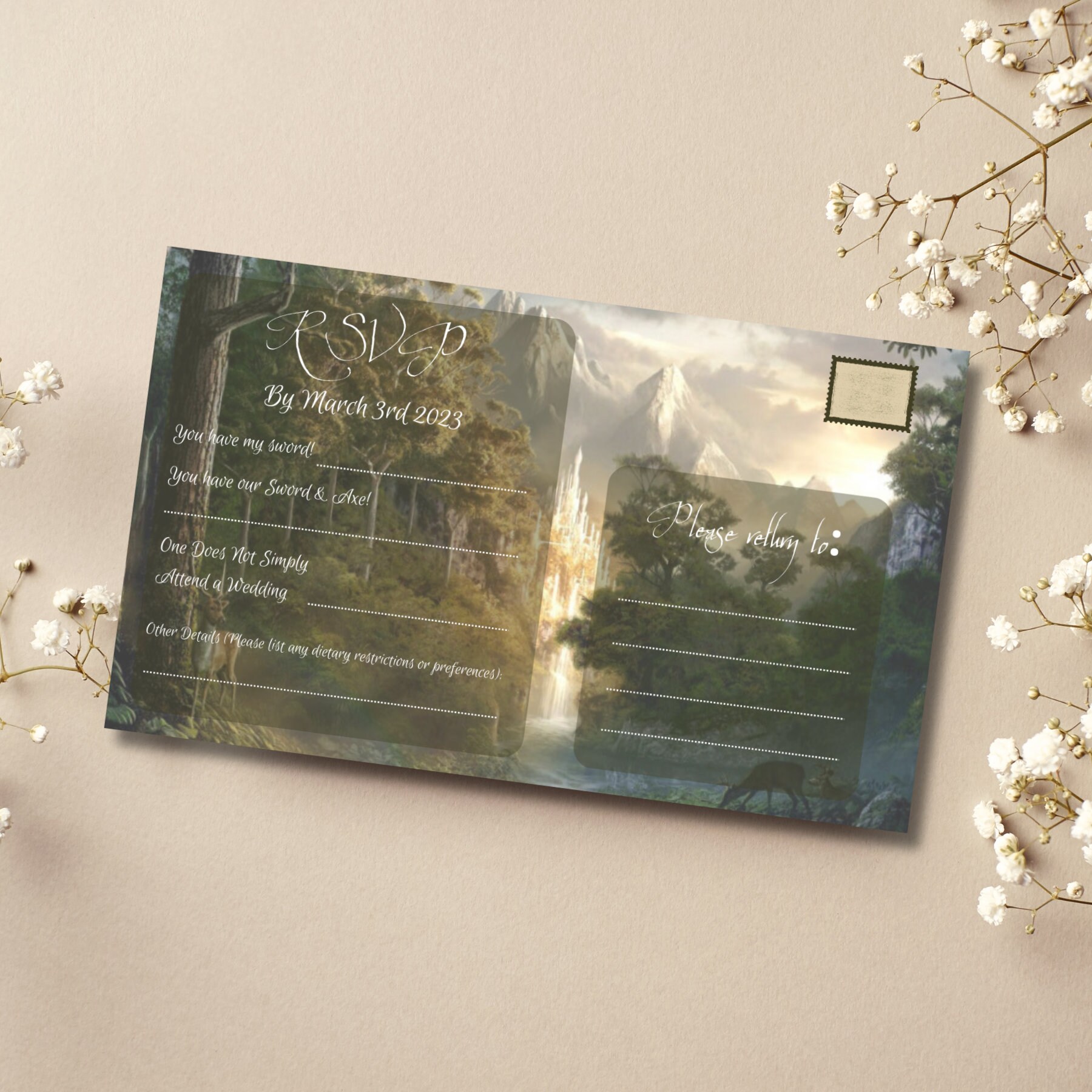 Lord of the Rings Wedding Bundle | Invitations | Seating Chart ...