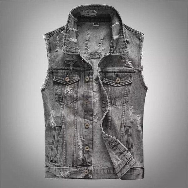 Denim Vest - Etsy