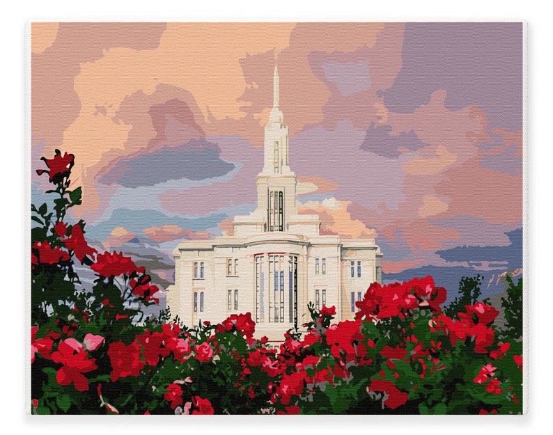 LDS Paint by Numbers Kit Payson Utah Temple 16x20 Painting Kit of the ...