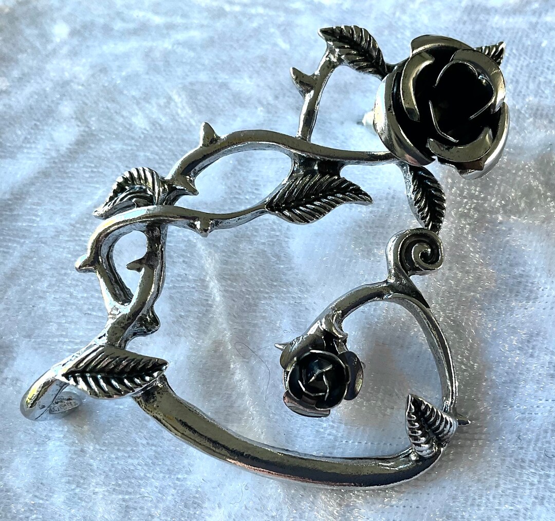The Twisted Black Rose Earring - Etsy
