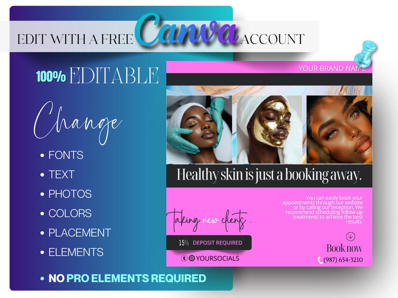 Facial Flyer, Facial Promo Flyer, Facial Treatment Flyer, Fresh Client ...