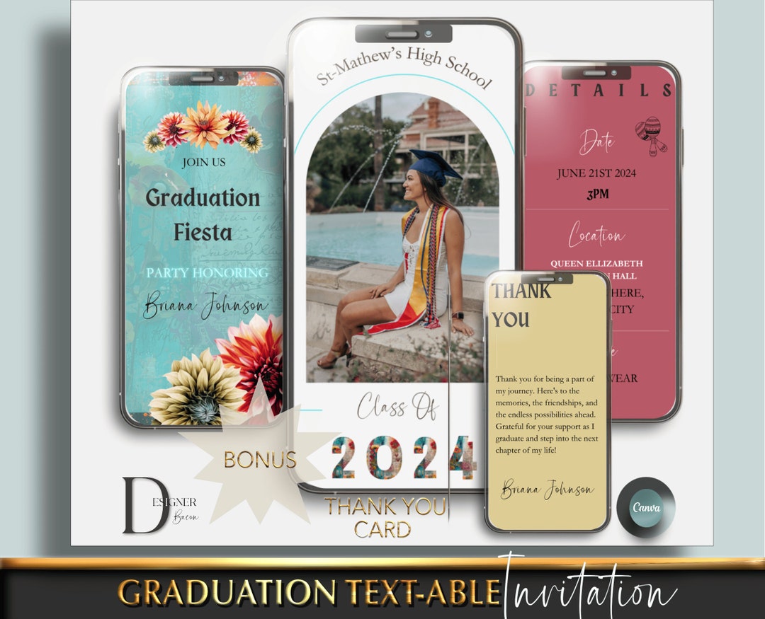 Graduation Party Invitation, Animated Digital Grad Announcement ...