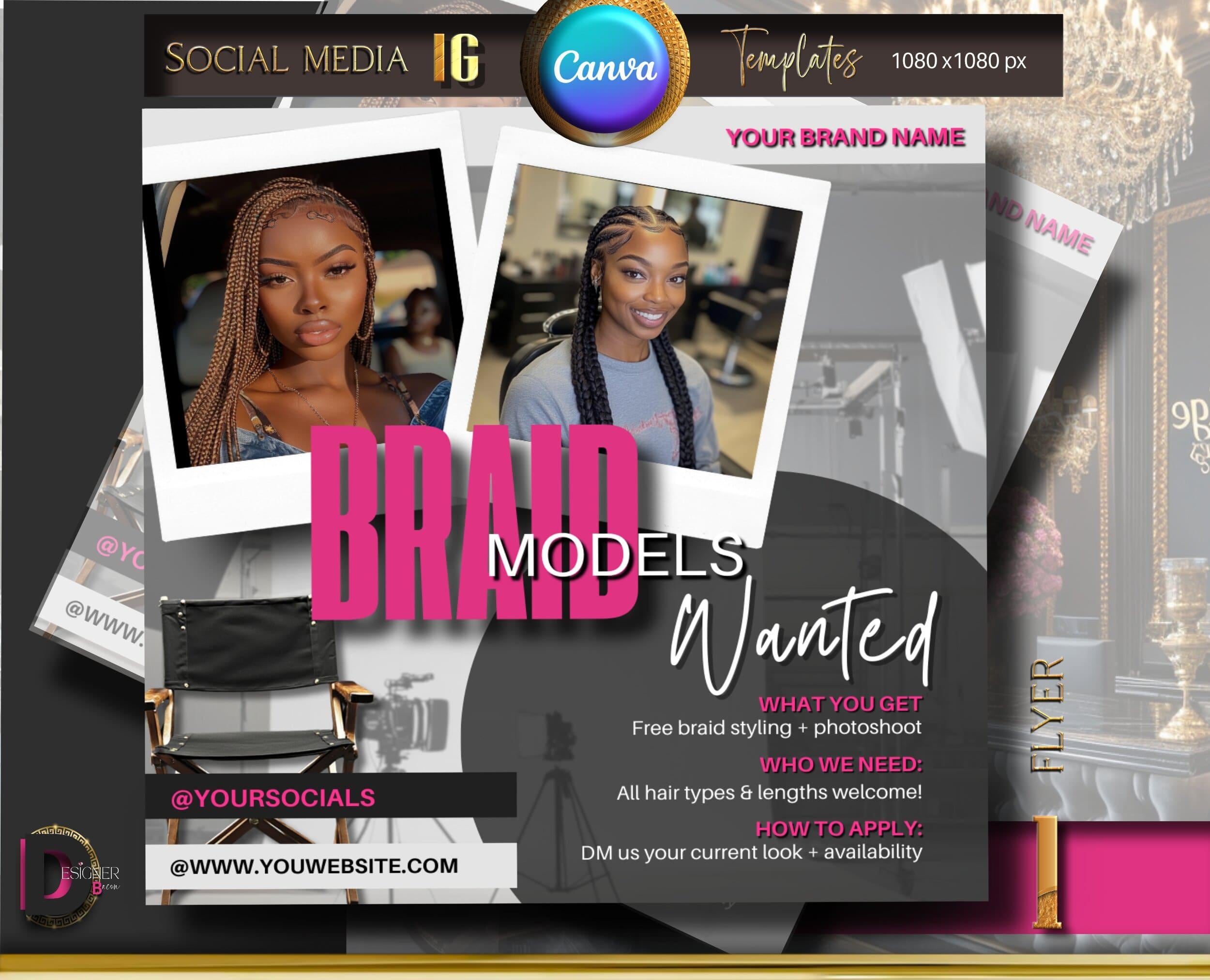 Models Wanted Flyer Templates, Braid Models Needed, DIY Wanted Social ...