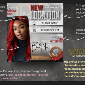 New Location Template, We Moved Flyer, DIY Canva Flyer, Location Change ...