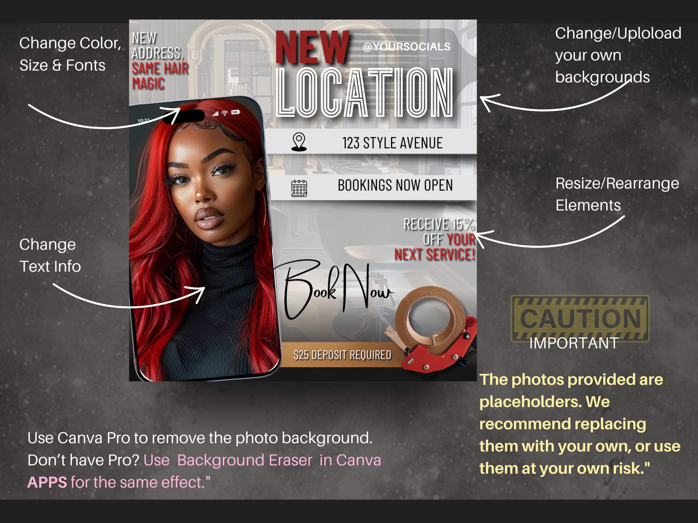 New Location Template, We Moved Flyer, DIY Canva Flyer, Location Change ...