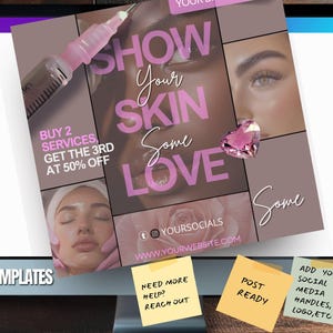 Facial Flyer, Valentine’s Day Booking, Promo Flyer, Facial Treatment ...