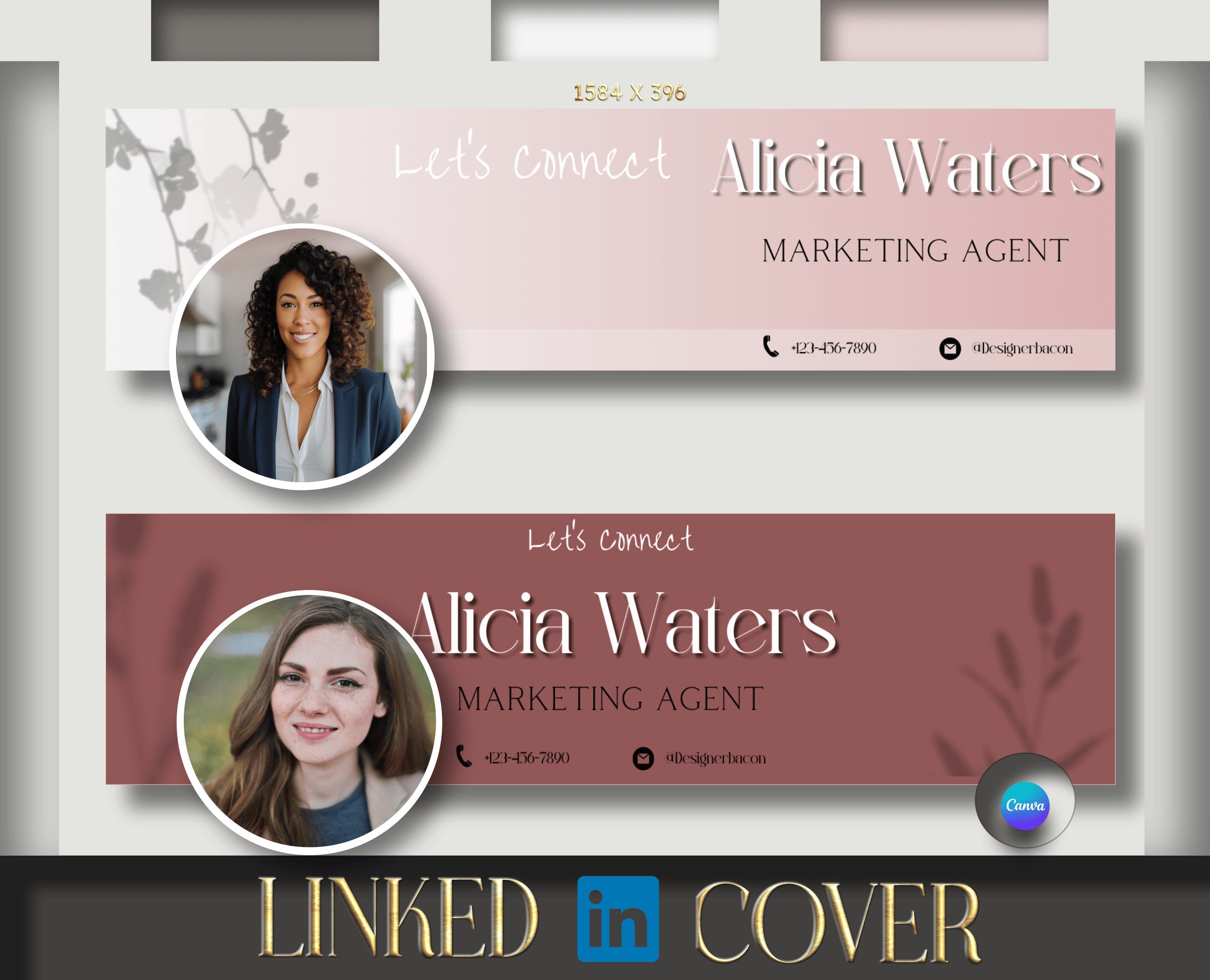 Pink Editable Linkedin Banner Canva Template For Professionals Etsy