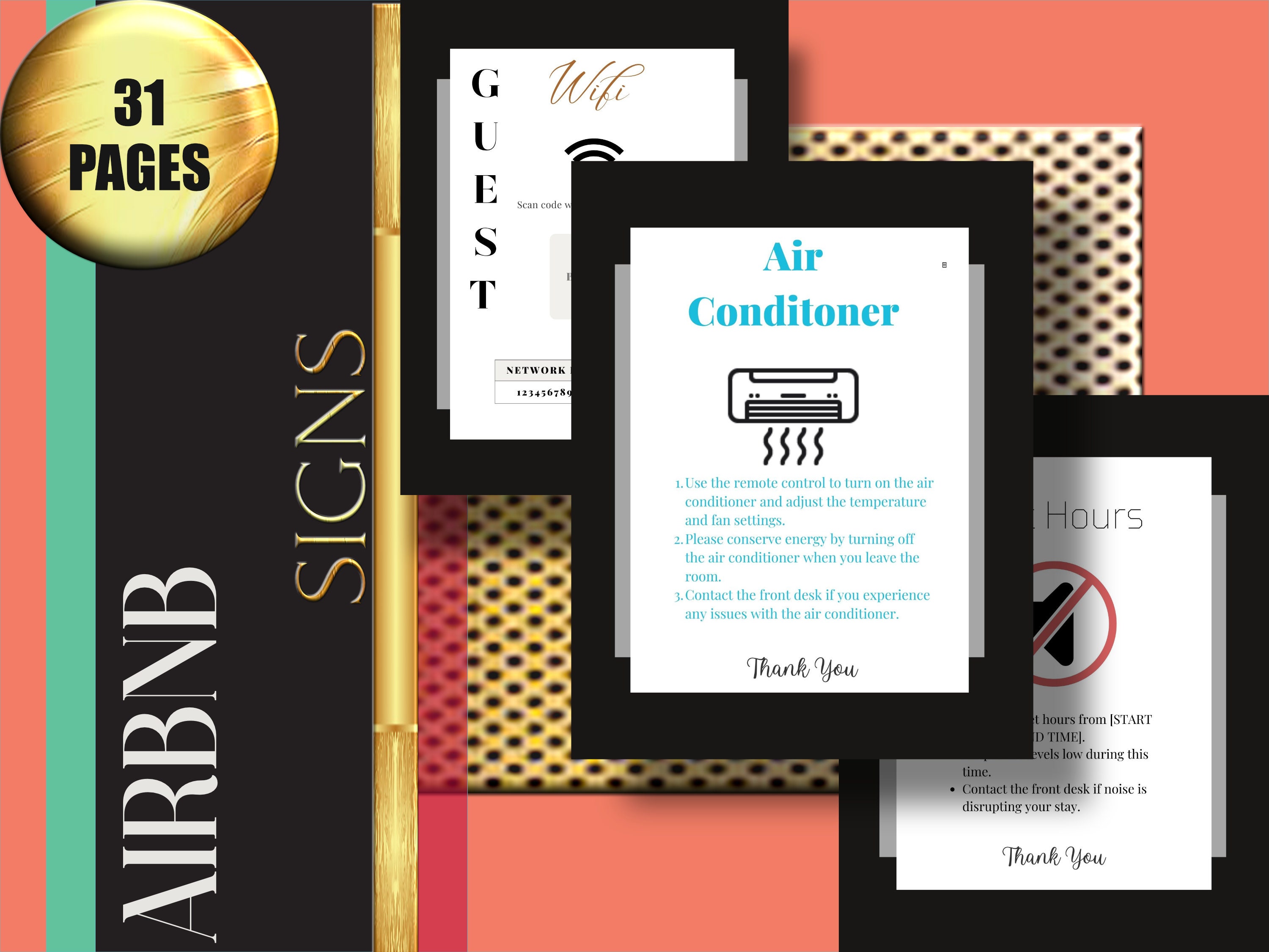 AIRBNB SIGNS Airbnb Signs Host Signs Wifi Sign Spa Sign Hot Tub Sign ...