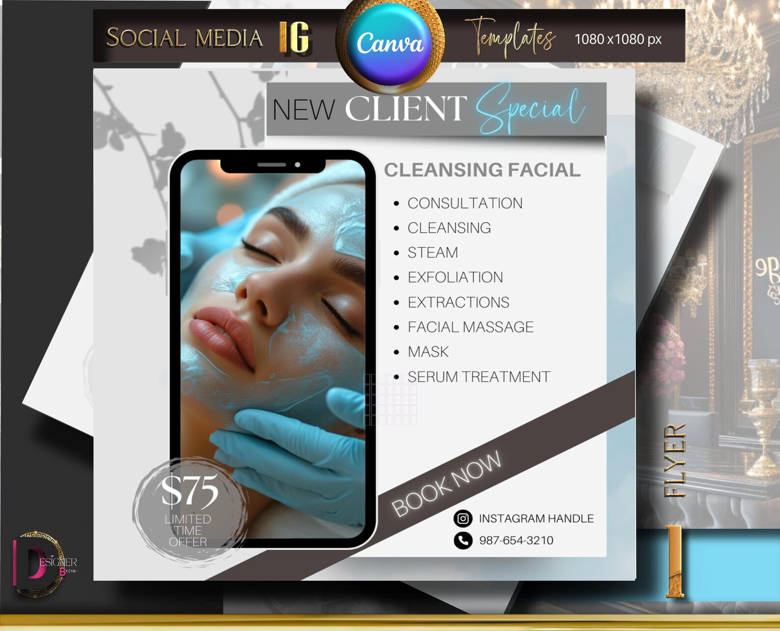 Facial Specials Flyer, Facial Flyer, Facial Treatment Flyer, Fresh ...