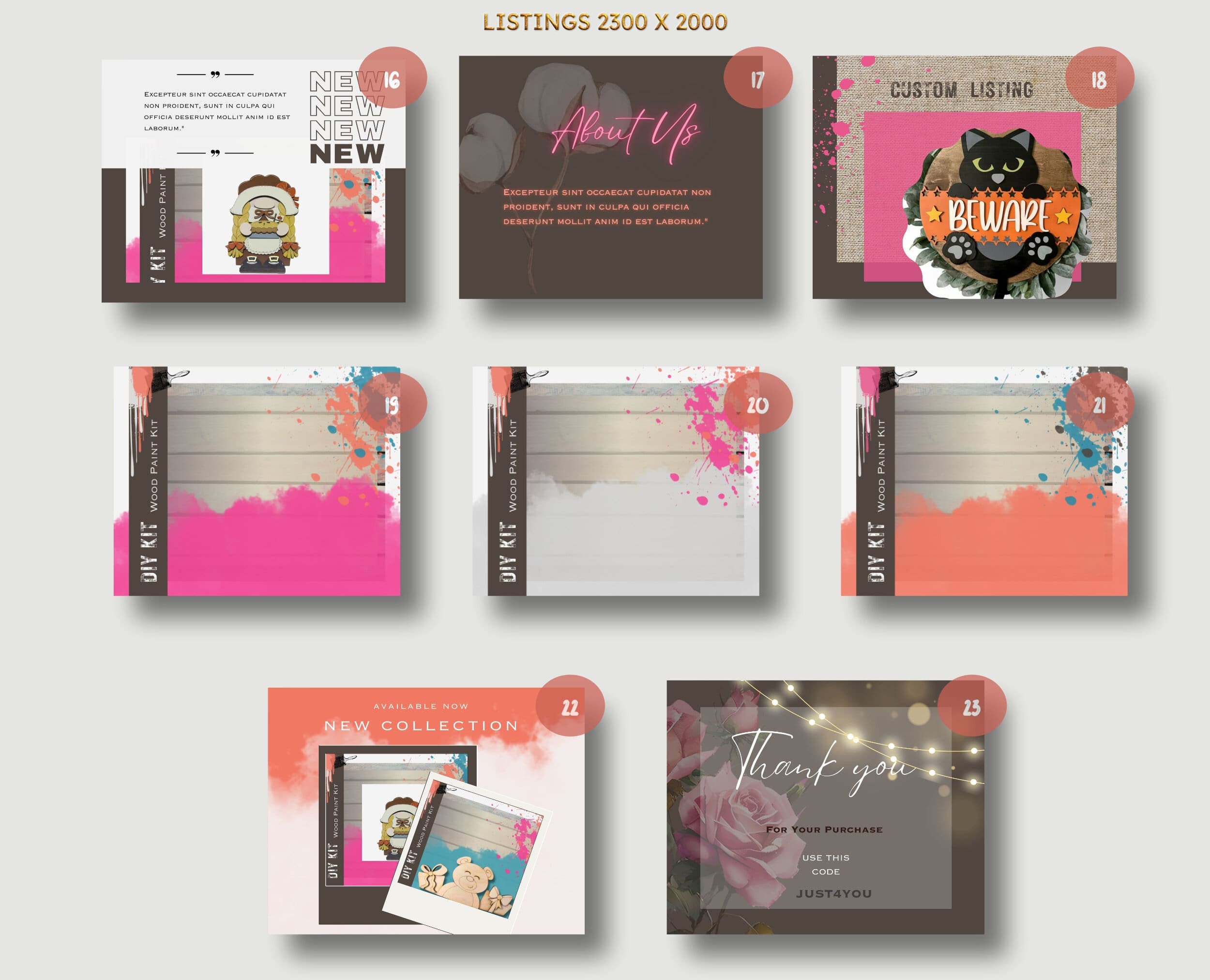 CUSTOM ETSY Branding Shop Kit, Personalized Branding Package, Etsy Shop ...