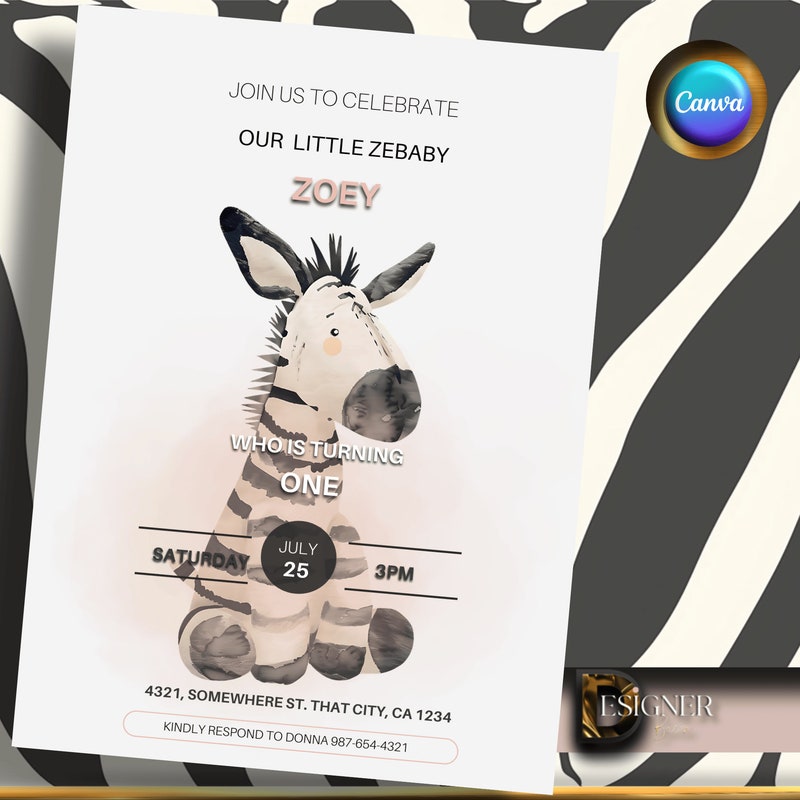 Zebra Print Invite - Etsy