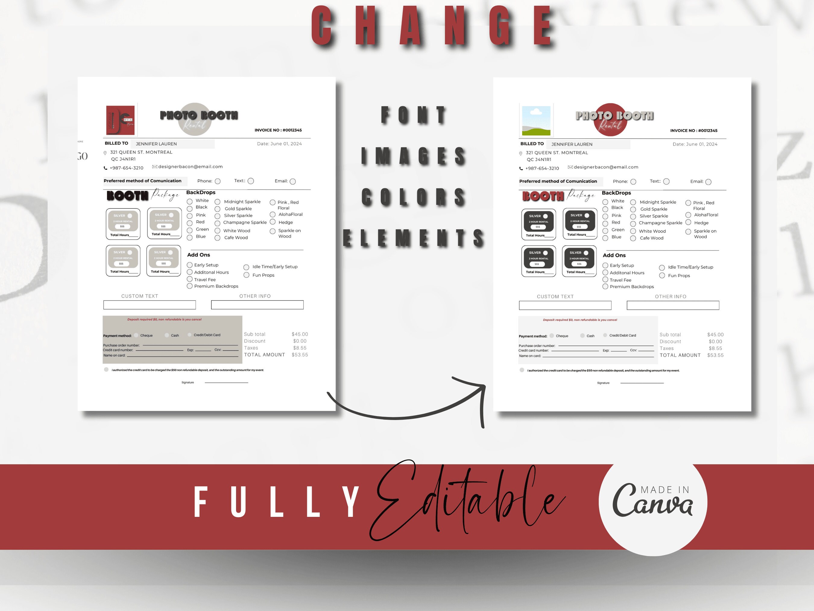 PHOTO BOOTH Contract, 360 Template Bundle, Rental Agreement Terms ...