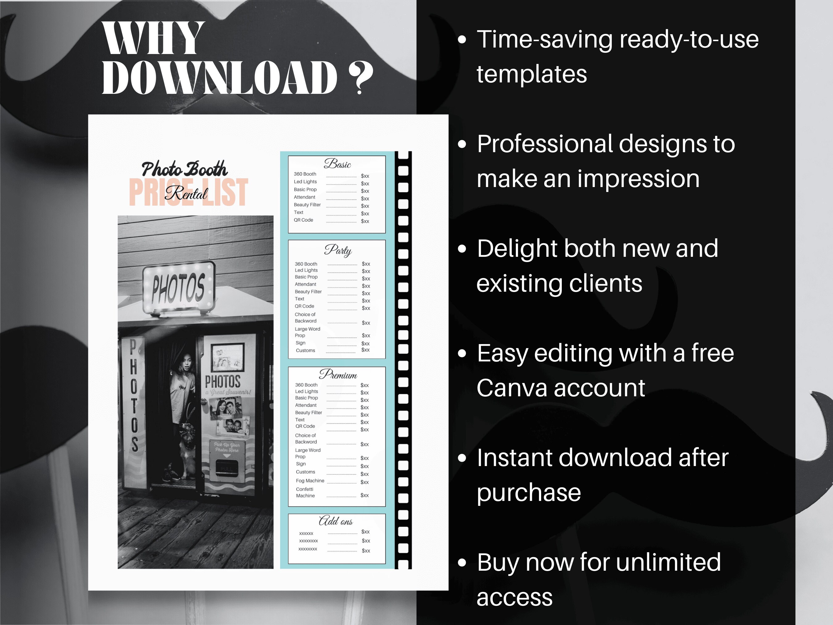 PHOTO BOOTH Contract, 360 Template Bundle, Rental Agreement Terms ...