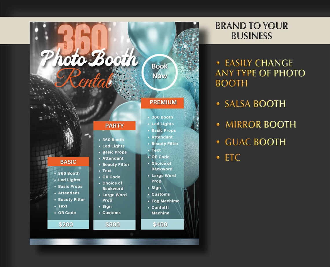 PHOTO BOOTH Contract, 360 Template Bundle, Rental Agreement Terms ...