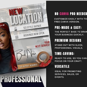 New Location Template, We Moved Flyer, DIY Canva Flyer, Location Change ...