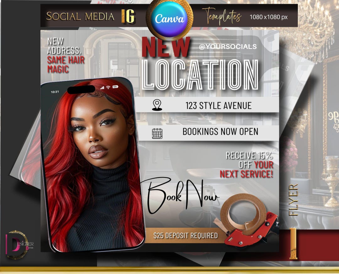 New Location Template, We Moved Flyer, DIY Canva Flyer, Location Change ...