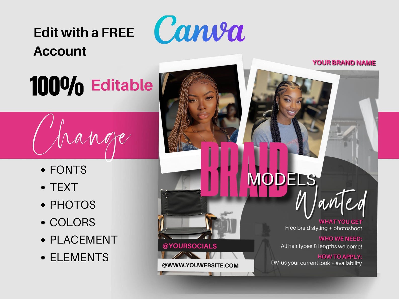 Models Wanted Flyer Templates, Braid Models Needed, DIY Wanted Social ...