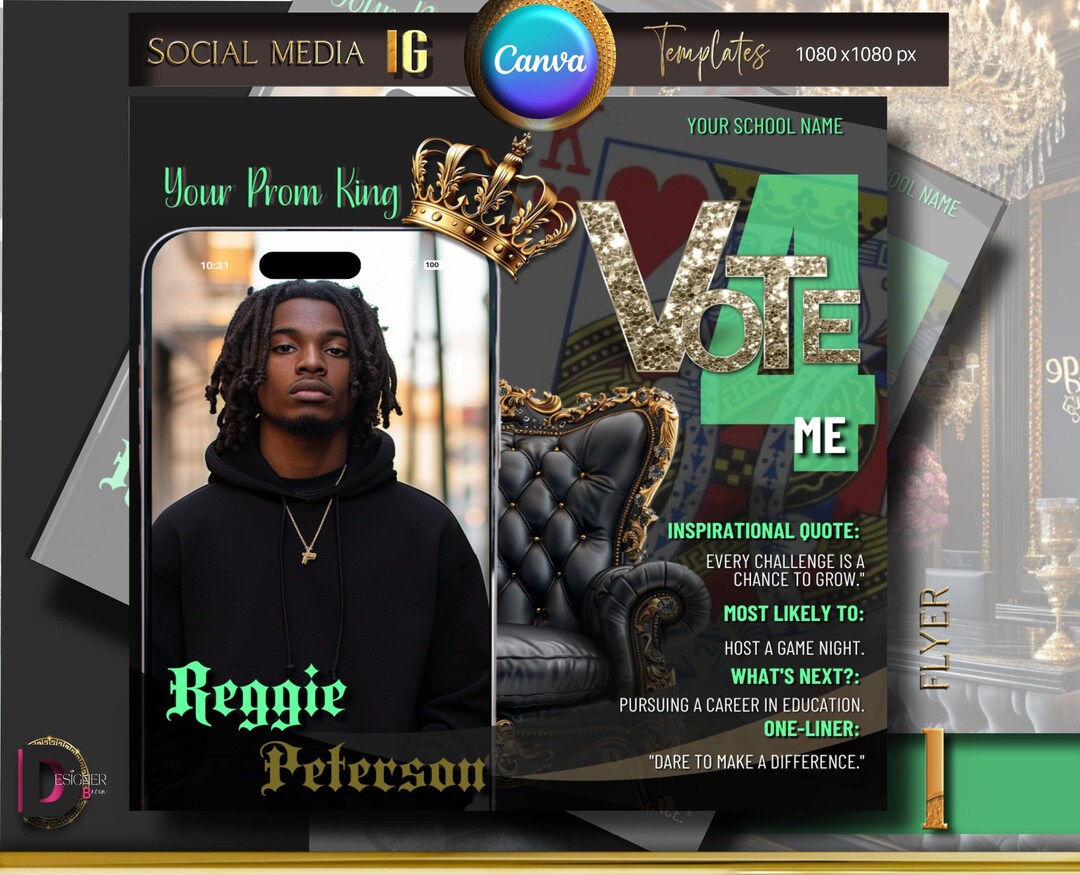 Homecoming King Campaign Flyer, Vote for Me, Homecoming King, Hoco ...