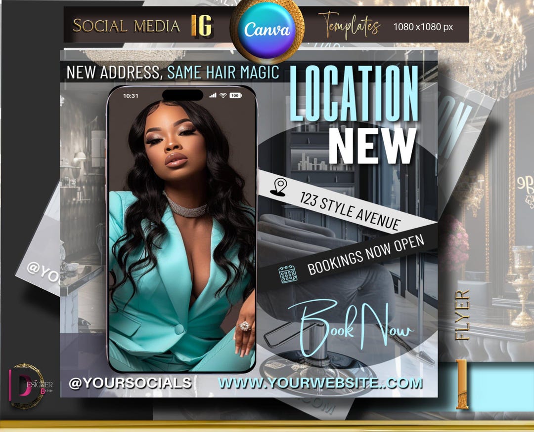 New Location Template, We Moved Flyer, DIY Canva Flyer, Location Change ...