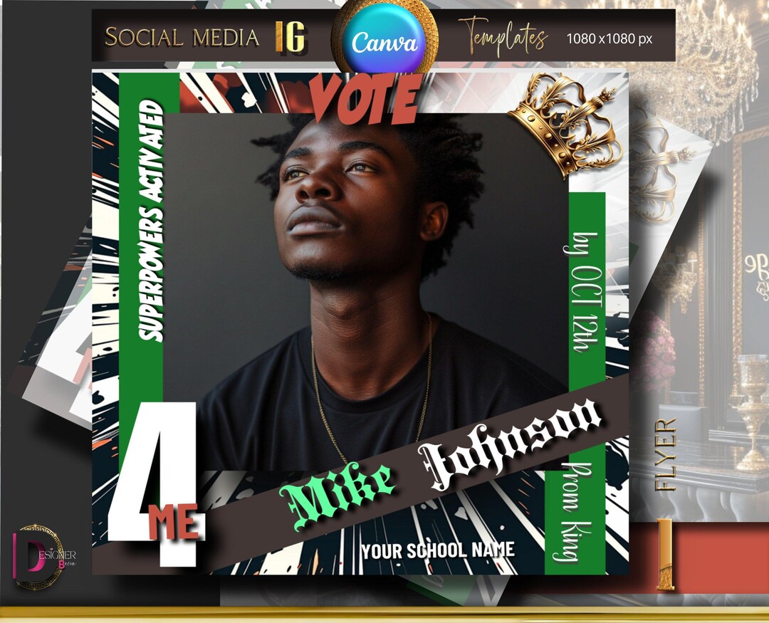 Homecoming King Campaign Flyer, Vote for Me, Homecoming Queen, Hoco ...