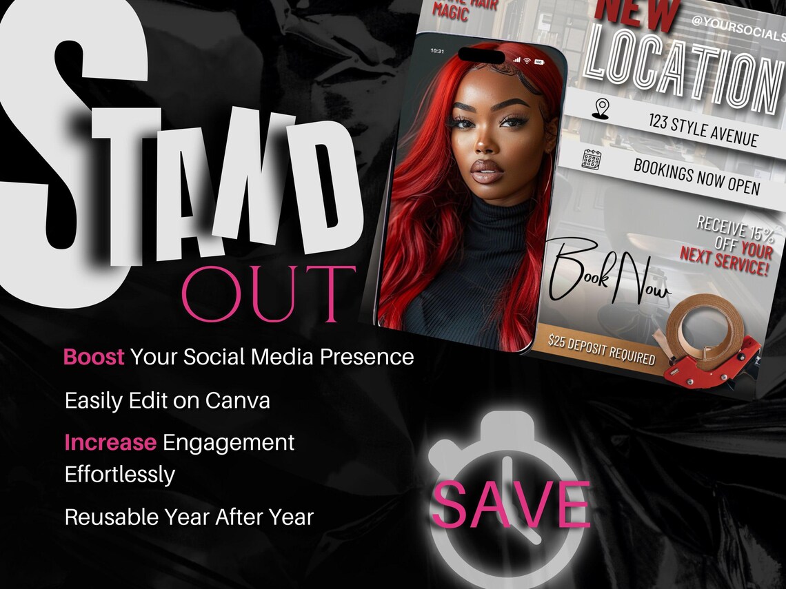 New Location Template, We Moved Flyer, DIY Canva Flyer, Location Change ...