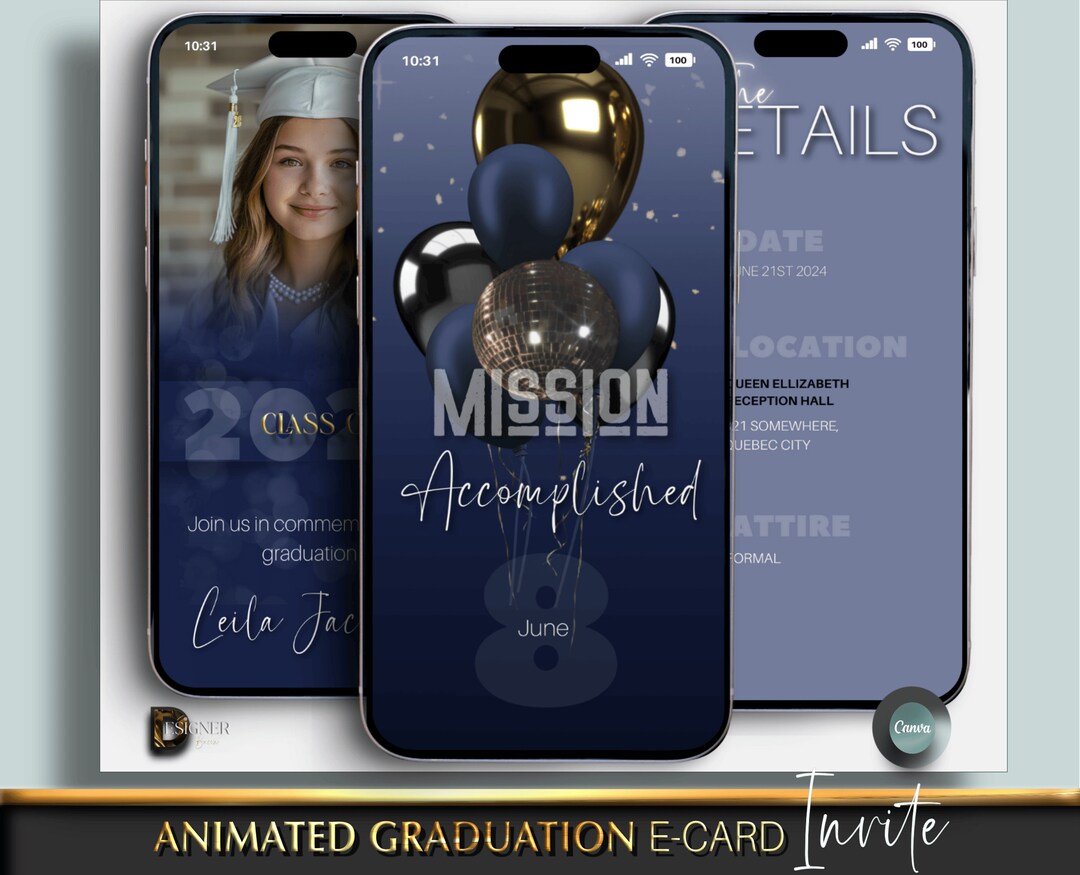 Graduation Invitation, Editable Grad Party Announcement, High School ...