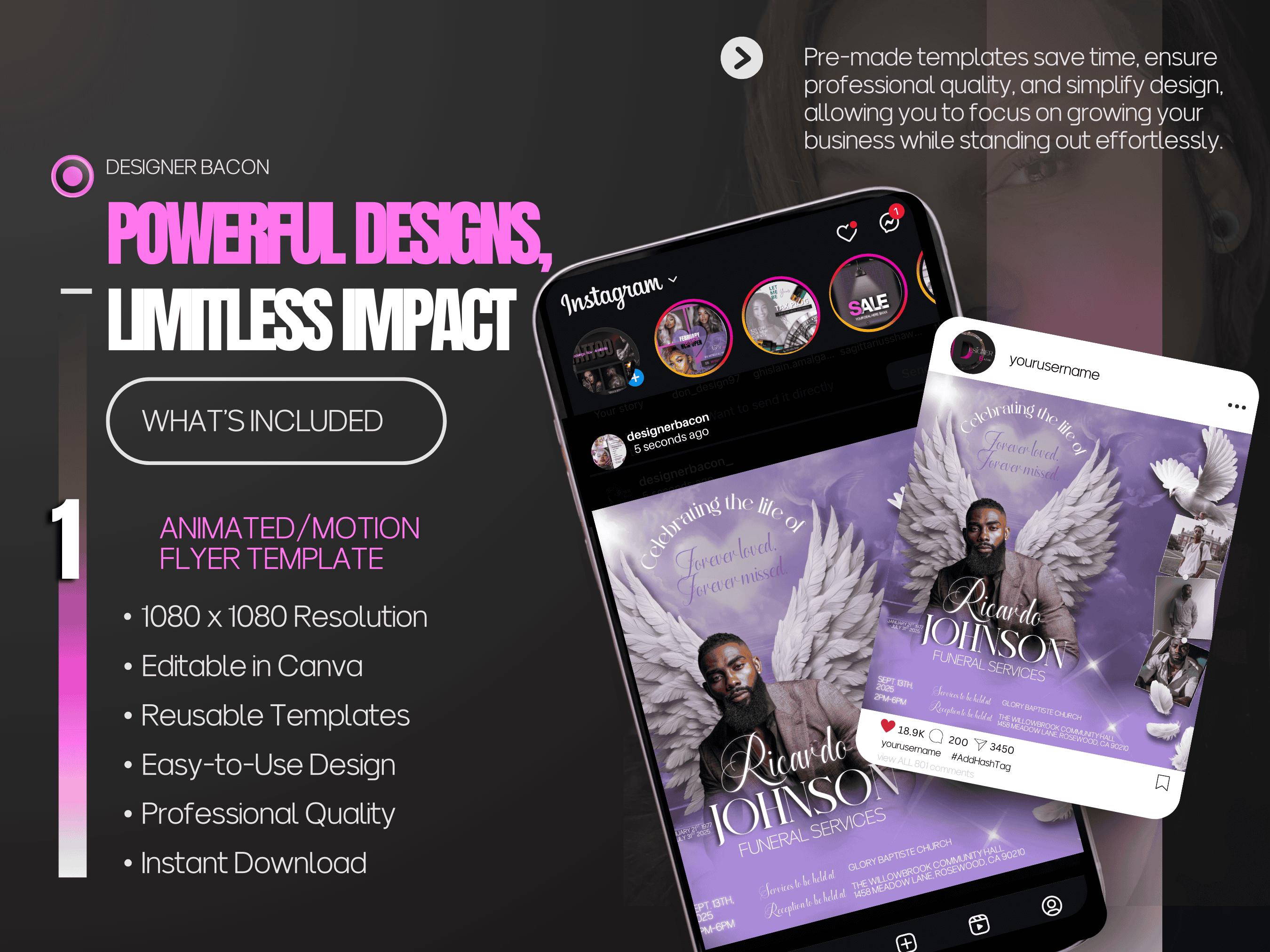 Memorial Funeral Announcement Flyer, Funeral Flyer Template ...