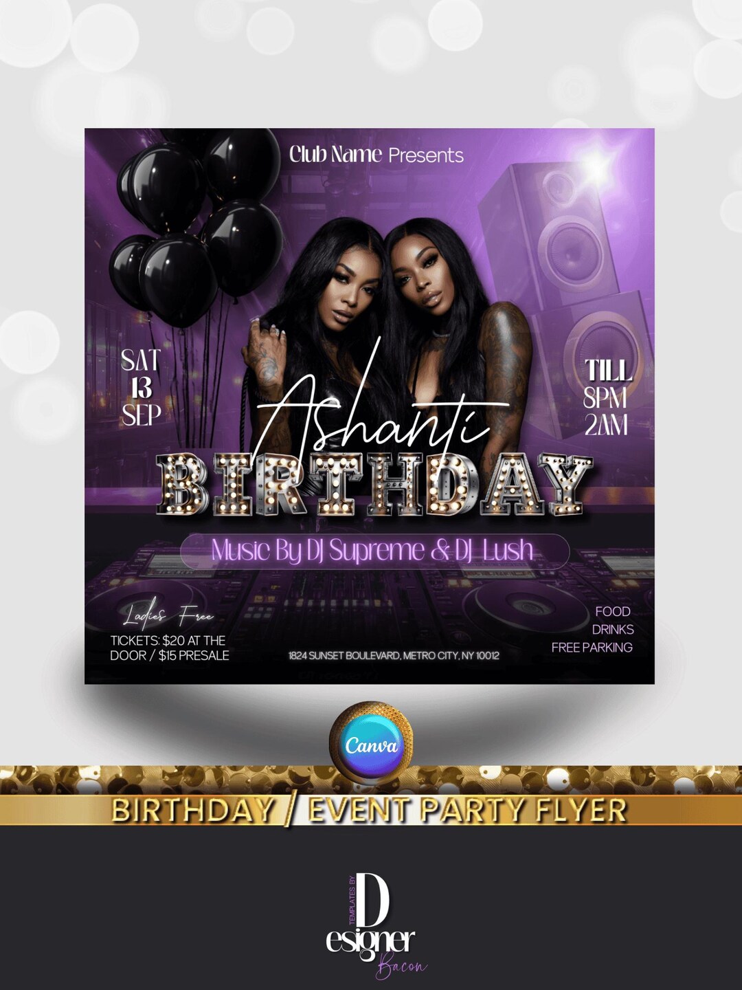 Birthday Party Flyer, Birthday Bashtemplate, Birthday Girl, Event Flyer ...