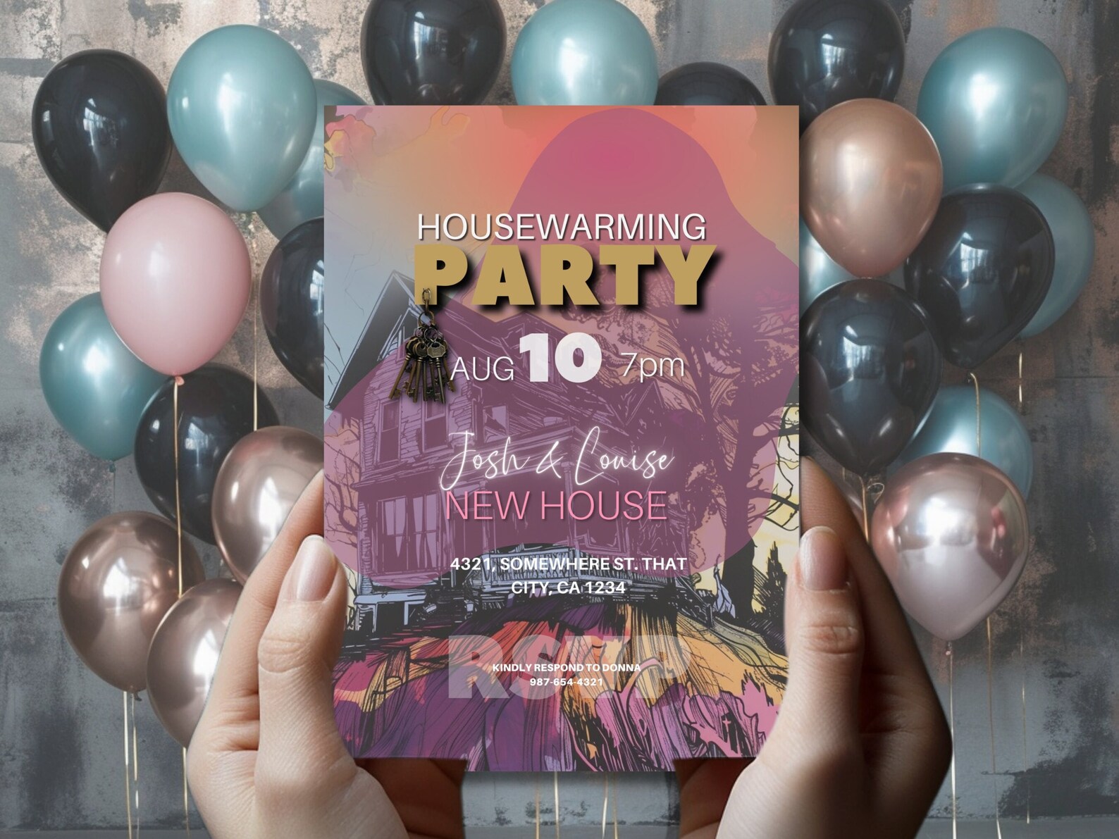 Housewarming Party Invitation, Digital Invite, New Home Party,new House ...