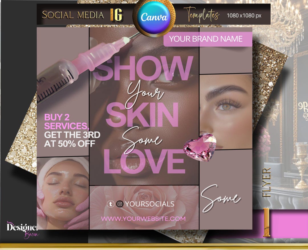 Facial Flyer, Valentine’s Day Booking, Promo Flyer, Facial Treatment ...