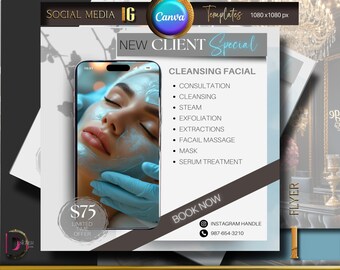 Men's Facial Specials Flyer, Facial Flyer, Facial Treatment Flyer ...