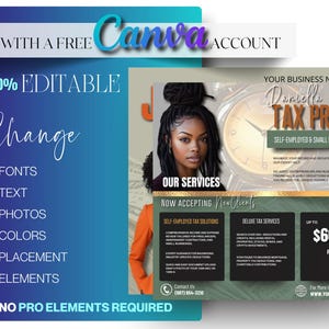 Tax Prep Flyer, DIY Referral Flyer Editable Tax Course Flyer, Class ...