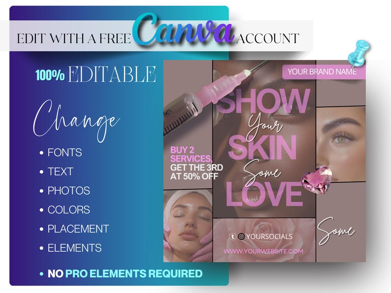 Facial Flyer, Valentine’s Day Booking, Promo Flyer, Facial Treatment ...