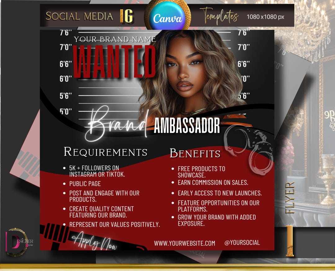 DIY Brand Ambassadors Wanted Flyer Design, Hairstylist, Editable Canva ...